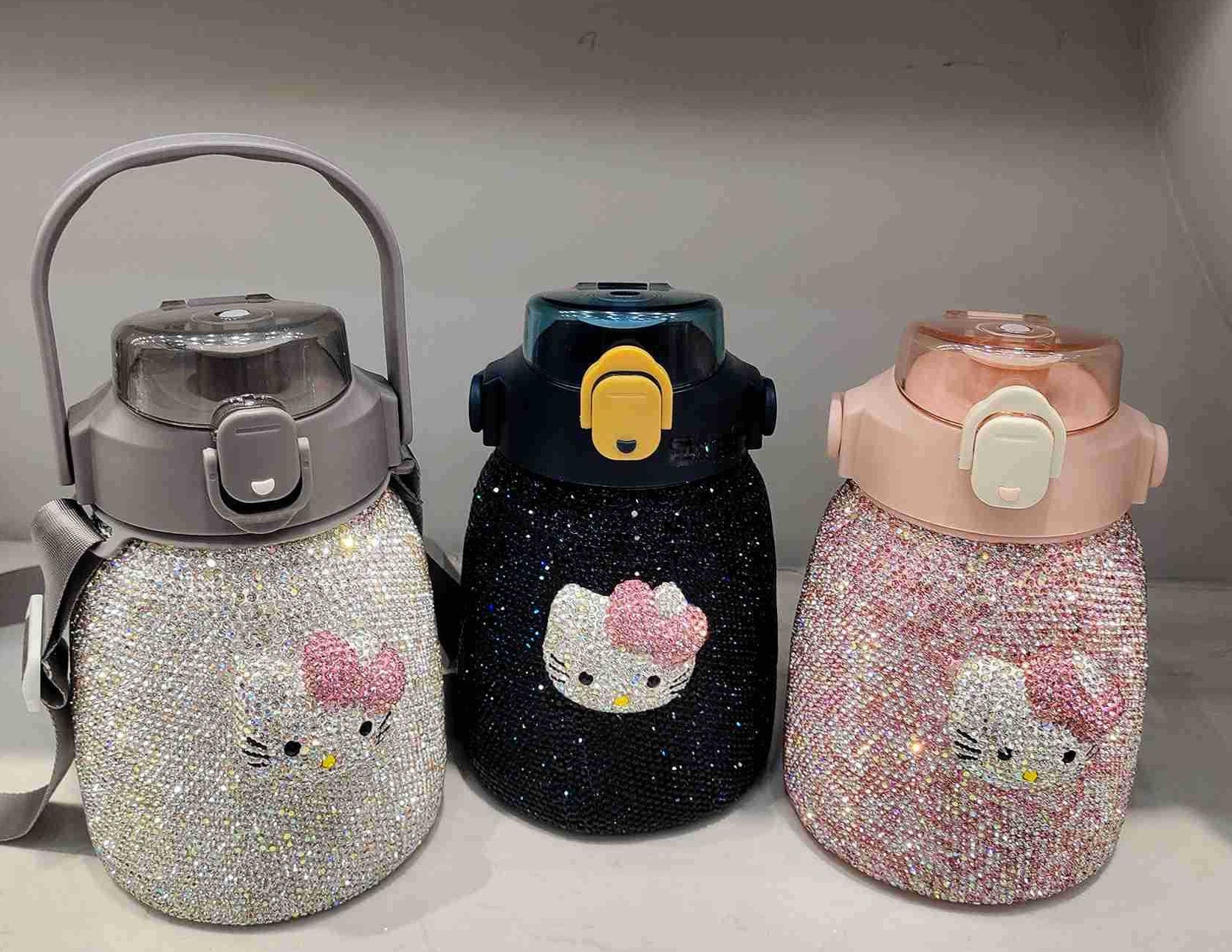 Rhinestone Hello Kitty Water, Hello Kitty, Water Bottle, Girl Water ...