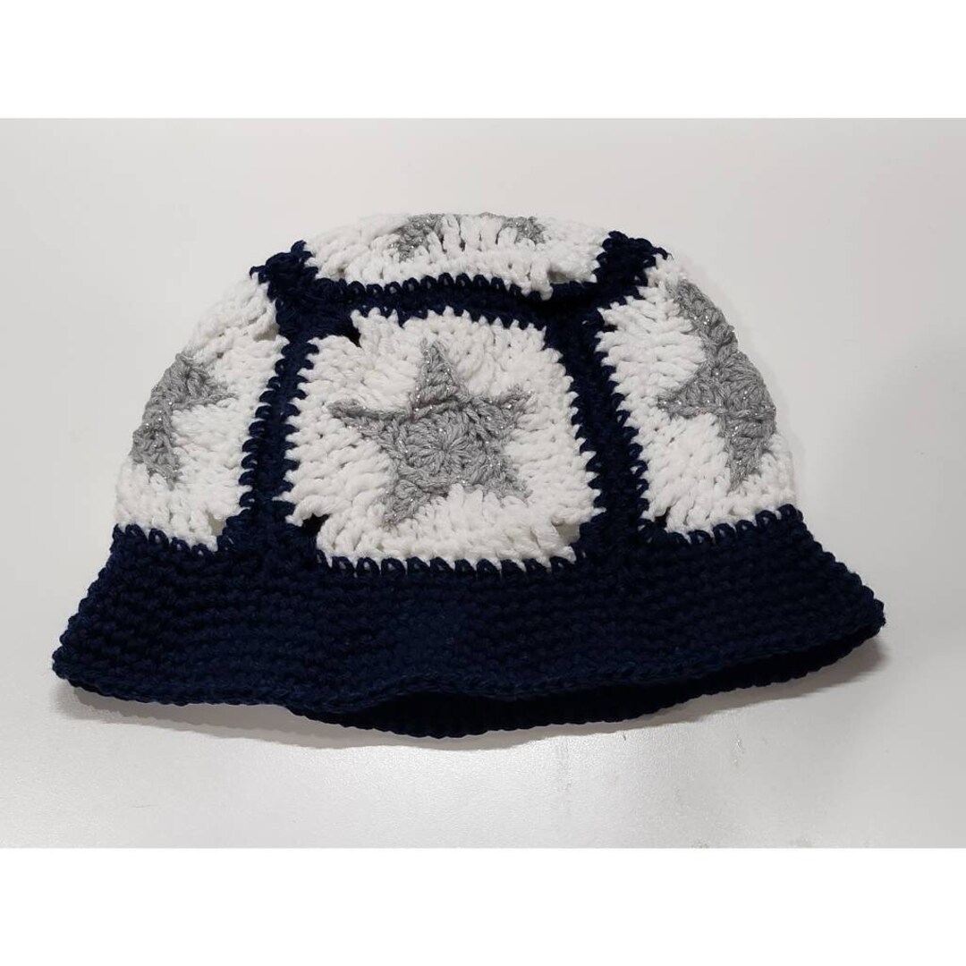 Dallas Cowboys Bucket Hat Crochet, Granny Square Hat, Cowboys Bucket ...