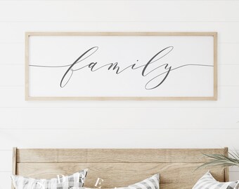 Cursive Family Sign - Etsy