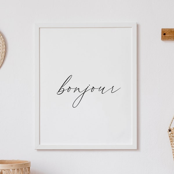 Bonjour Print - Etsy