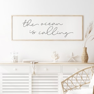 The Ocean is Calling Print, Beach Quote Printable, Coastal Printable ...