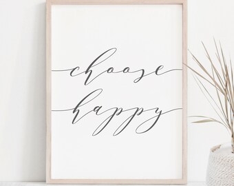 Choose Happy Print - Etsy