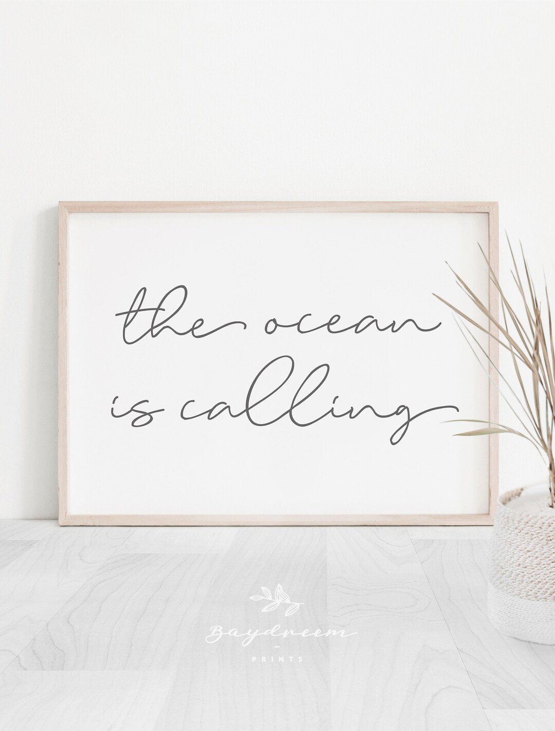 The Ocean is Calling Print Beach Quote Printable Coastal - Etsy