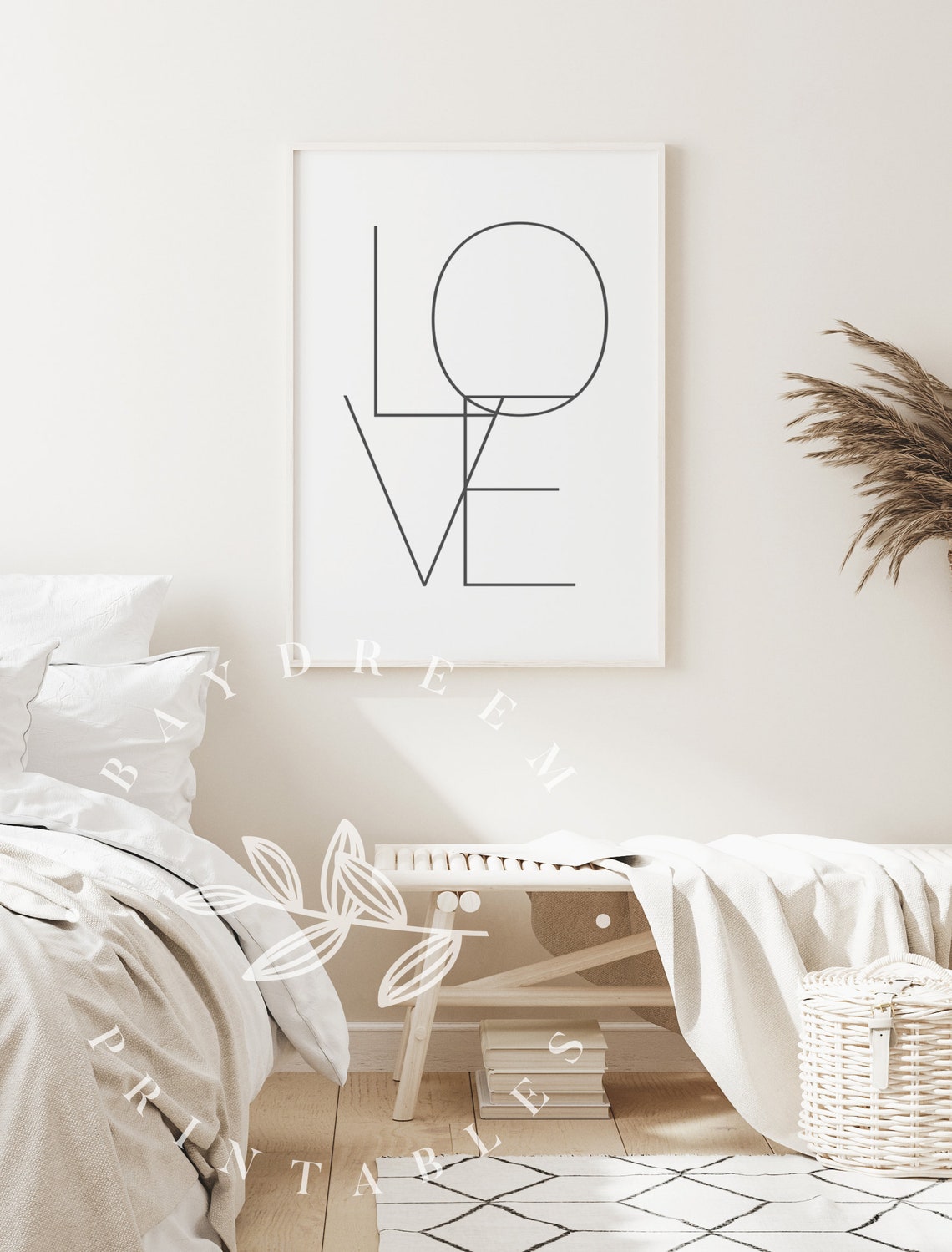 Printable Love Sign Love Digital Print Love Word Art Modern | Etsy