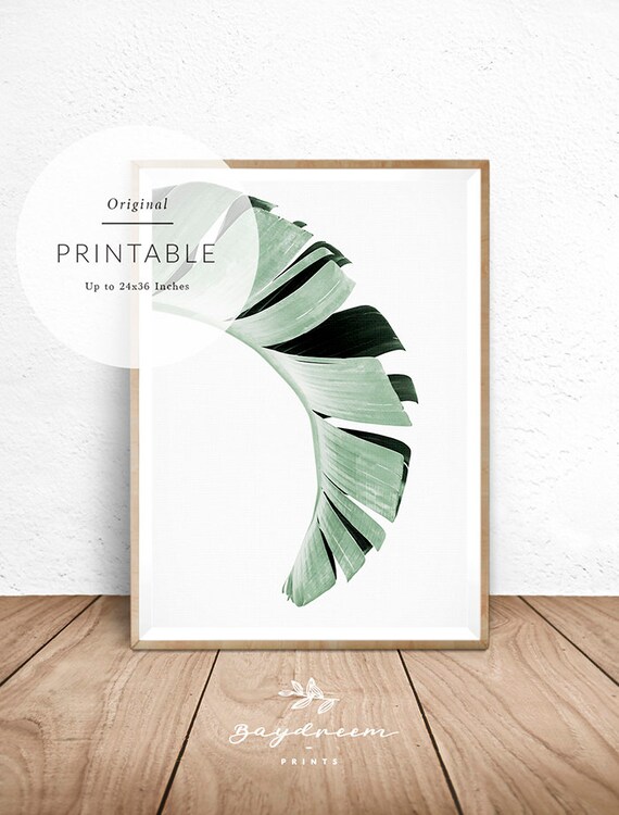 Banana Leaf Printable Tropical Print Banana Leaf Wall Art | Etsy