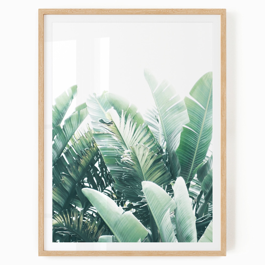 Banana Leaf Art - Digital Download - Tropical Print - Banana Leaf Print ...