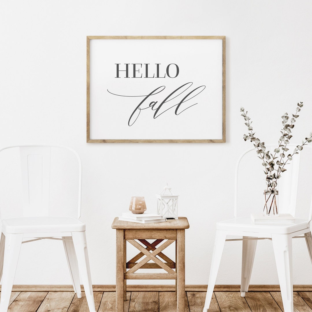 Hello Fall Printable Digital Download Hello Fall Wall Art Hello Fall ...