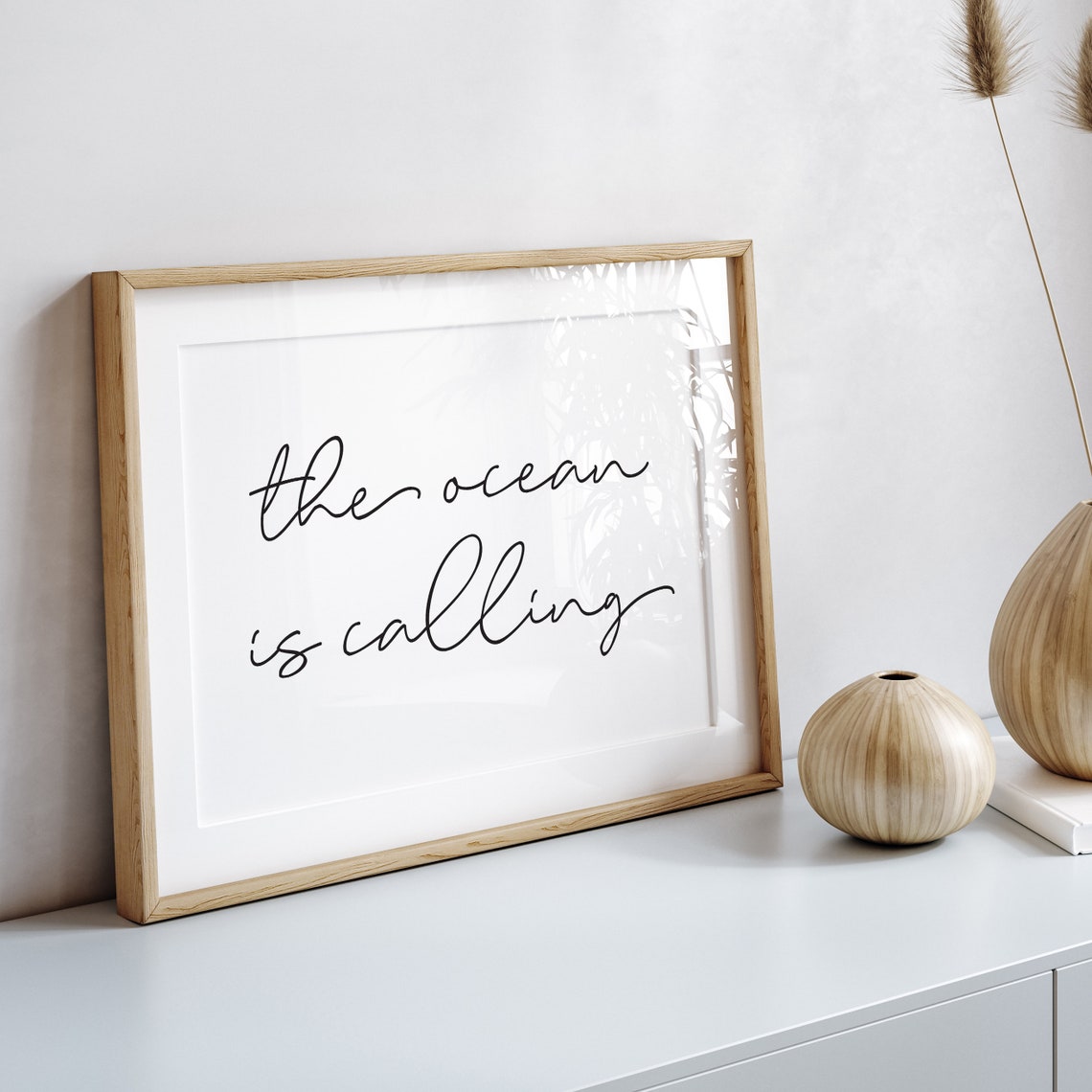 The Ocean is Calling Print Beach Quote Printable Coastal - Etsy