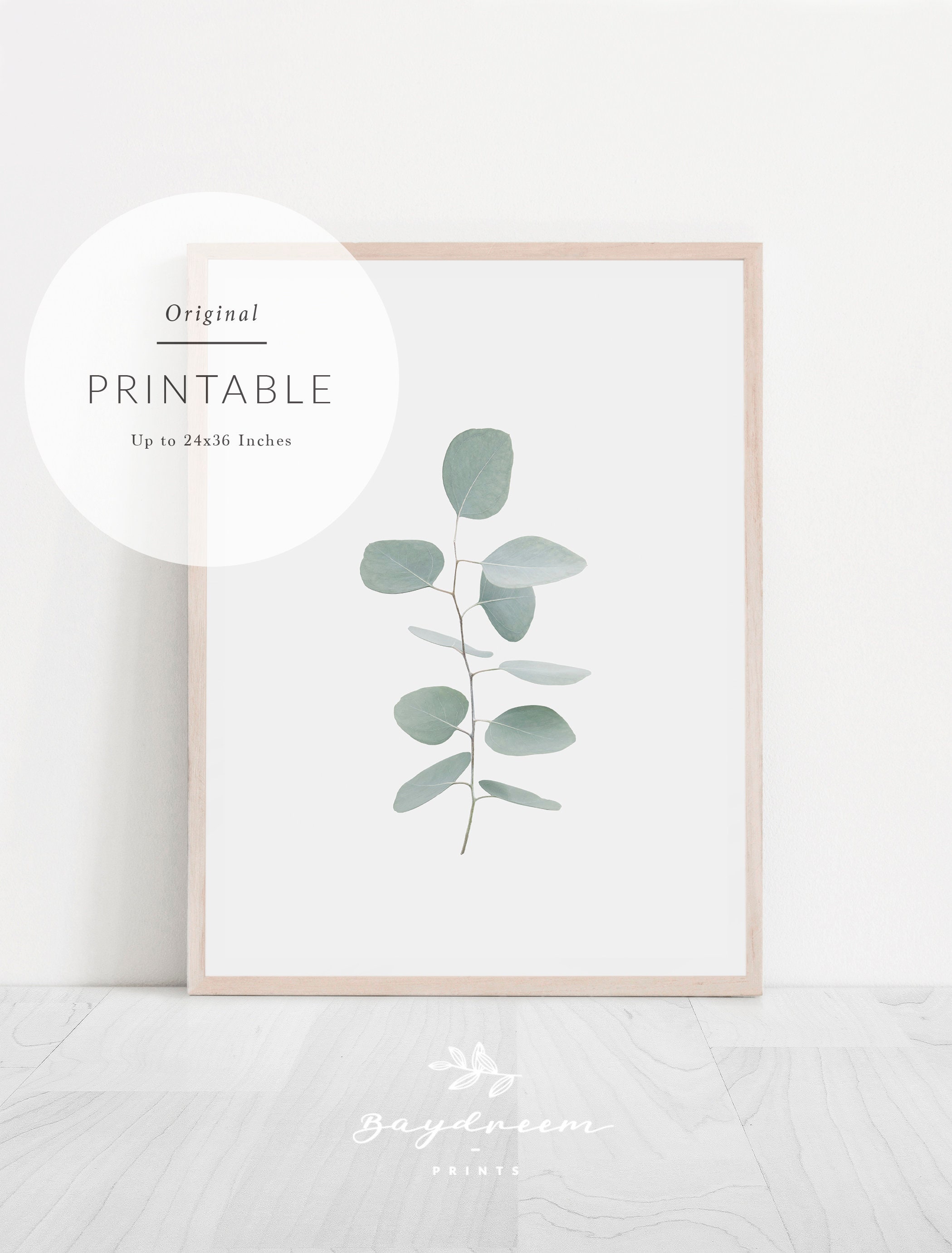 Eucalyptus Print Modern Farmhouse Printable Art Eucalyptus - Etsy
