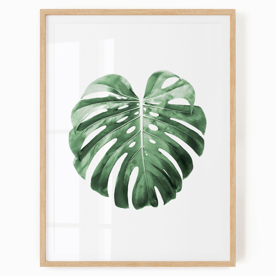 Monstera Printable Art - Tropical Leaf Print Download - Monstera Leaf ...