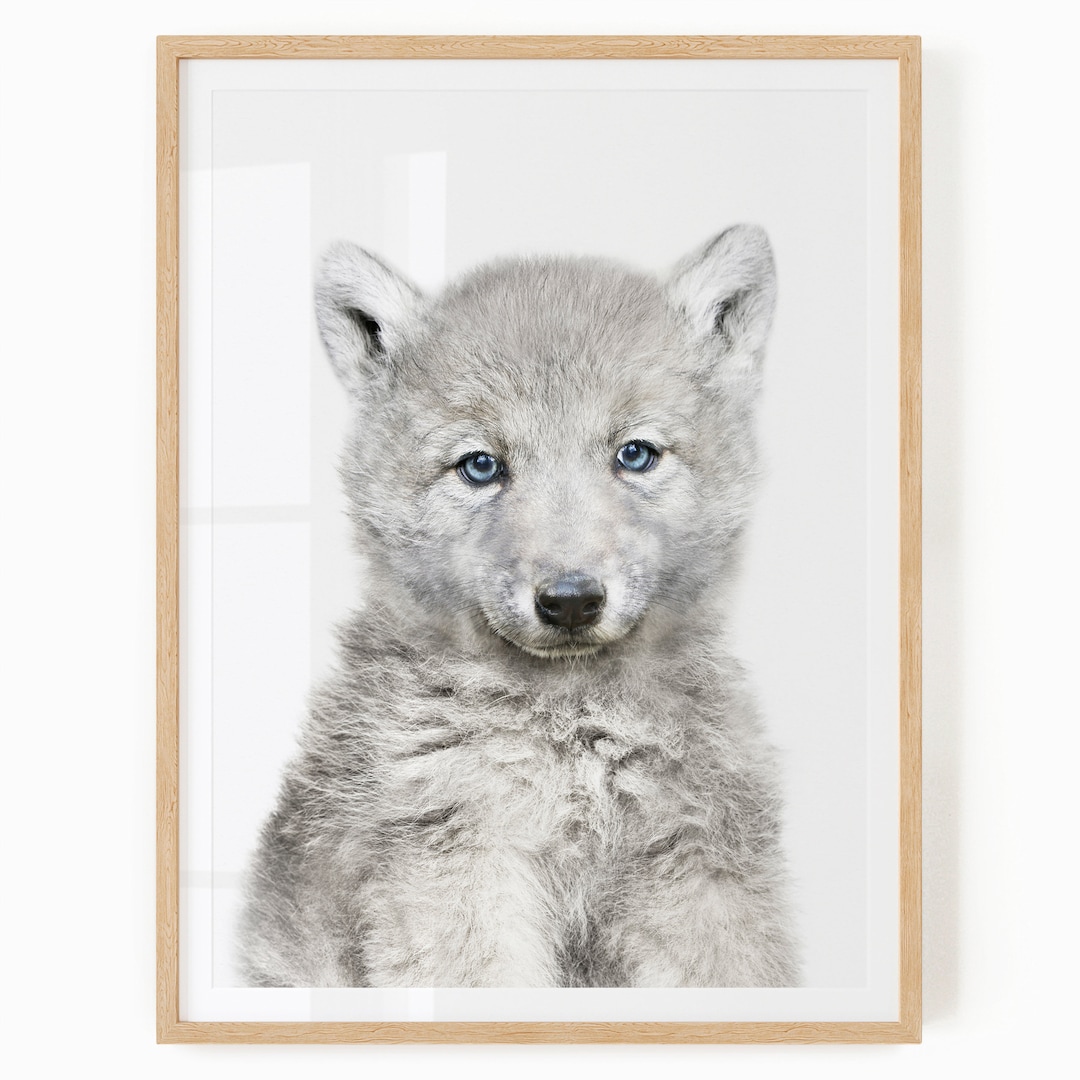 Baby Wolf Art Printable - Woodland Theme Nursery Decor - Gender Neutral ...