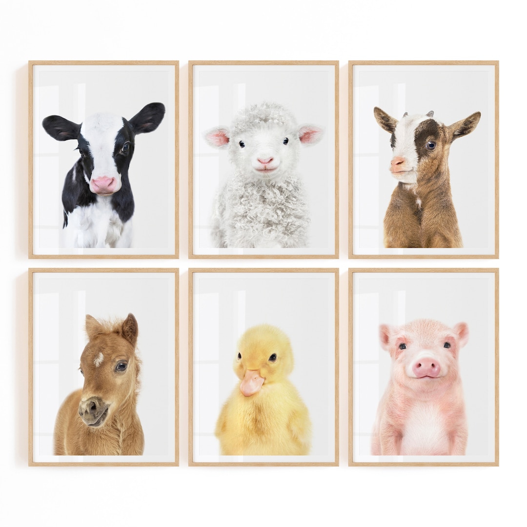 Farm Animals Wall Art Printables - Farmhouse Nursery Prints Digital ...