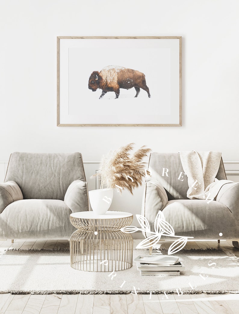 Bison Print Buffalo Wall Art Bison Printable Buffalo Print - Etsy