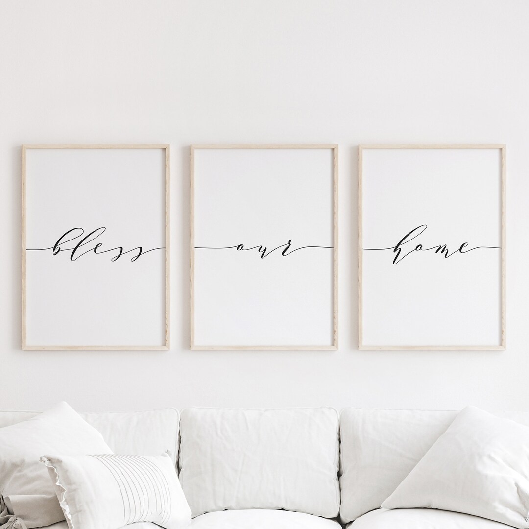 Bless Our Home Print Set Digital Download Living Room Wall - Etsy