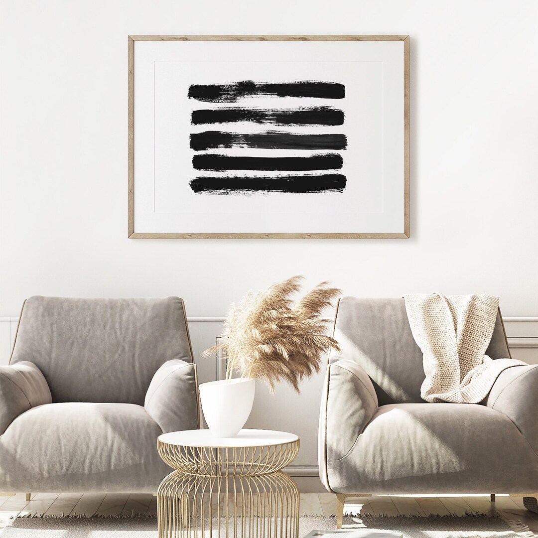 Brush Stroke Print Digital Download - Brush Stroke Lines Wall Art ...