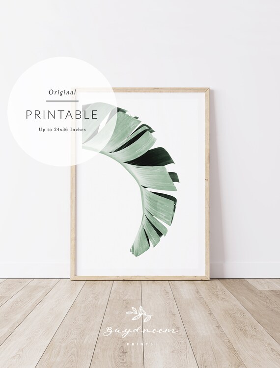Banana Leaf Printable Tropical Print Banana Leaf Wall Art | Etsy