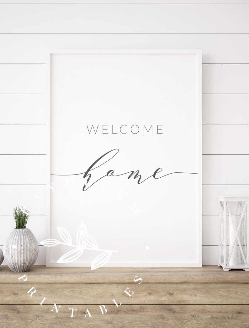 Welcome Home Printable Entryway Sign Welcome Home Sign - Etsy