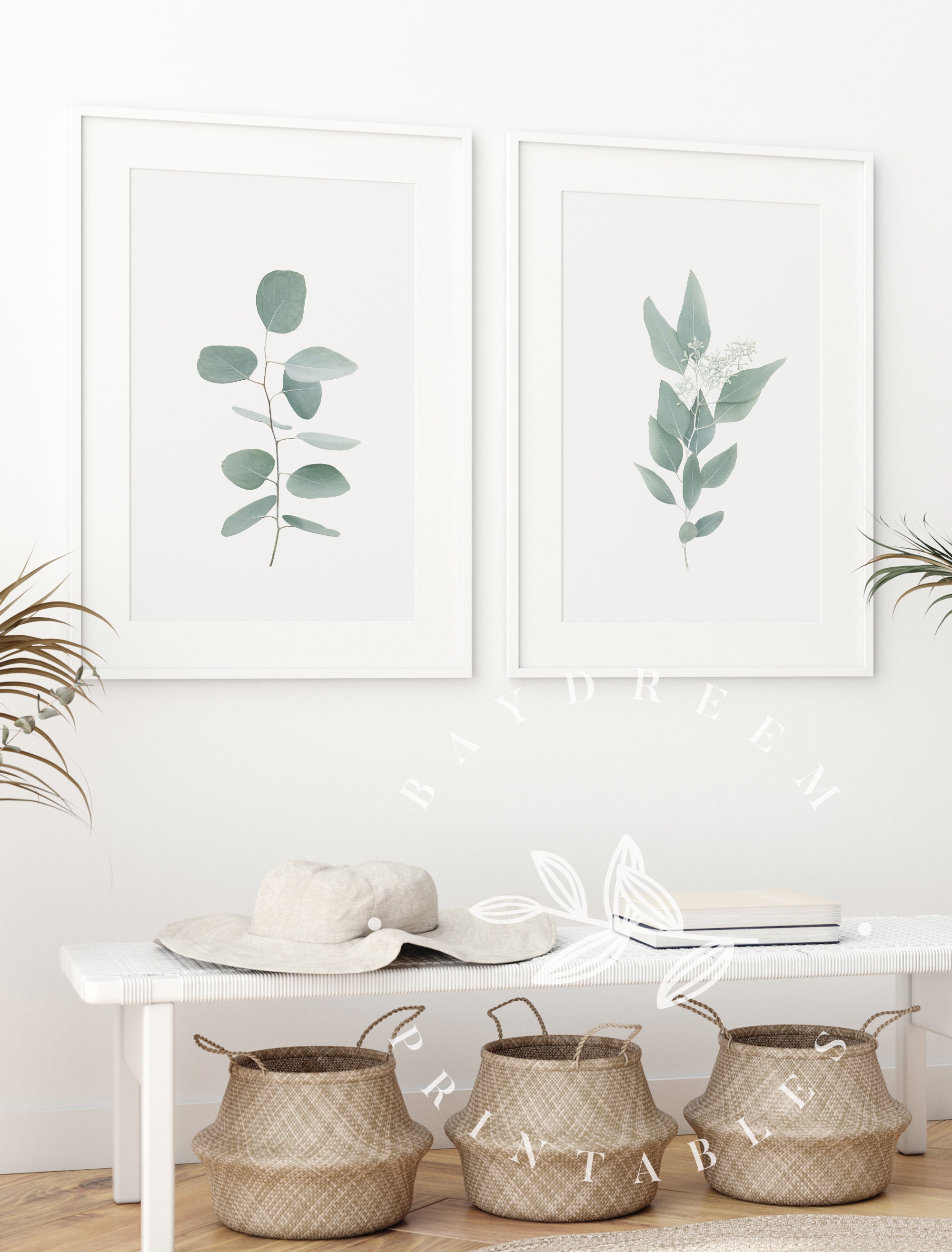 Eucalyptus Print Set of 2 Botanical Print Set of 2 | Etsy