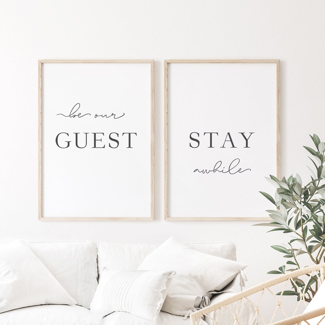 Be Our Guest Stay Awhile Printable Guest Room Printable Be - Etsy