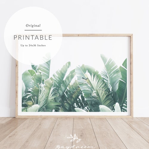 Banana Leaf Print Greenery Wall Art Green Leaf Print - Etsy