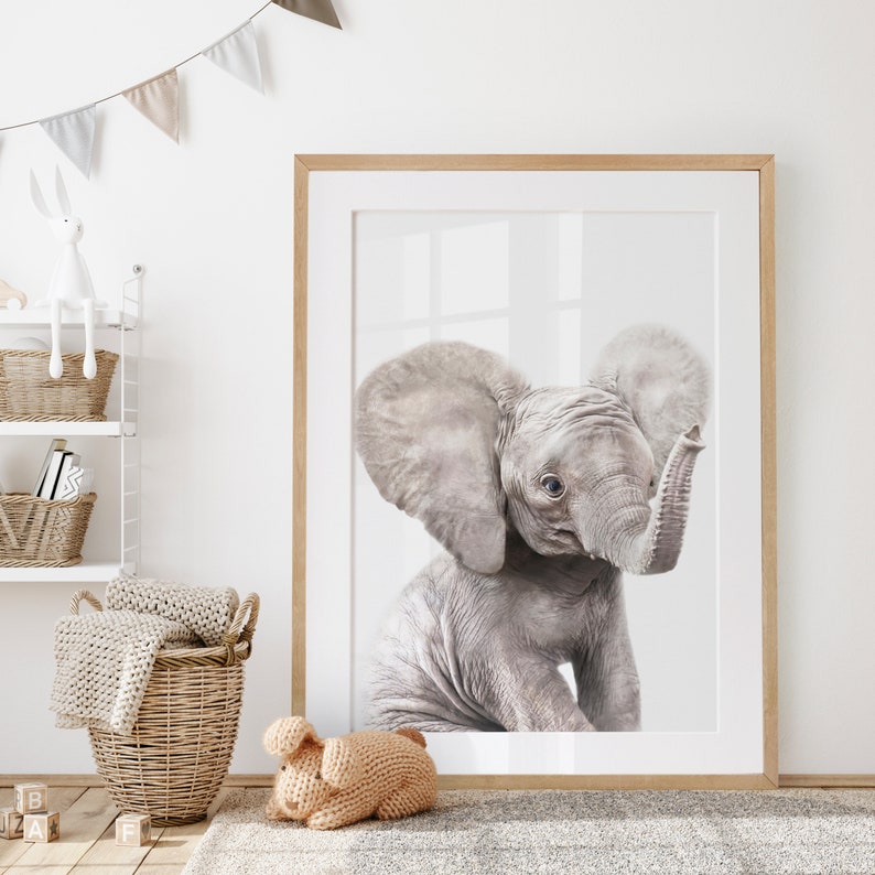 Baby Elephant Nursery Printable - Gender Neutral Baby Room Print ...