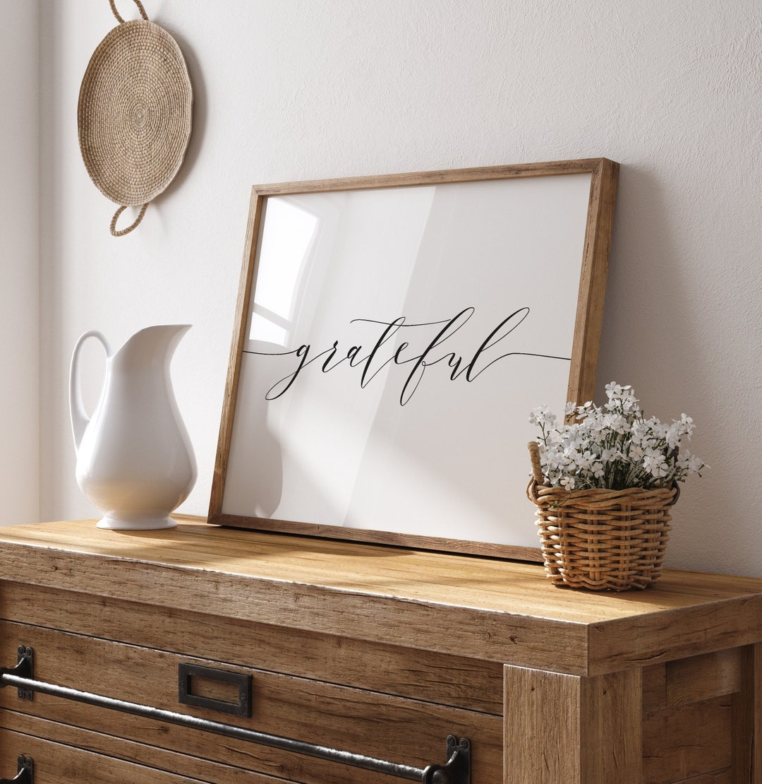 Grateful Printable Art Dining Room Sign Digital Download Family Room ...
