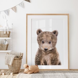 Nursery Bear Wall Art Printable - Forest Themed Nursery Art - Woodland ...