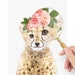Printable Cheetah With Flower Crown Safari Nursery Girl Wall - Etsy