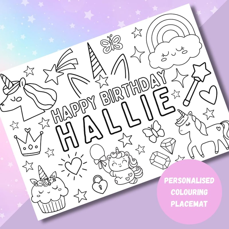 Unicorn Color Mat - Etsy