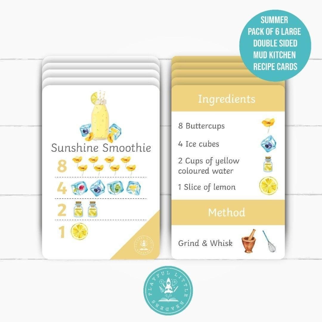 Summer Mud Kitchen Recipe Cards Nature Outdoor Gifts Early Years Open ...