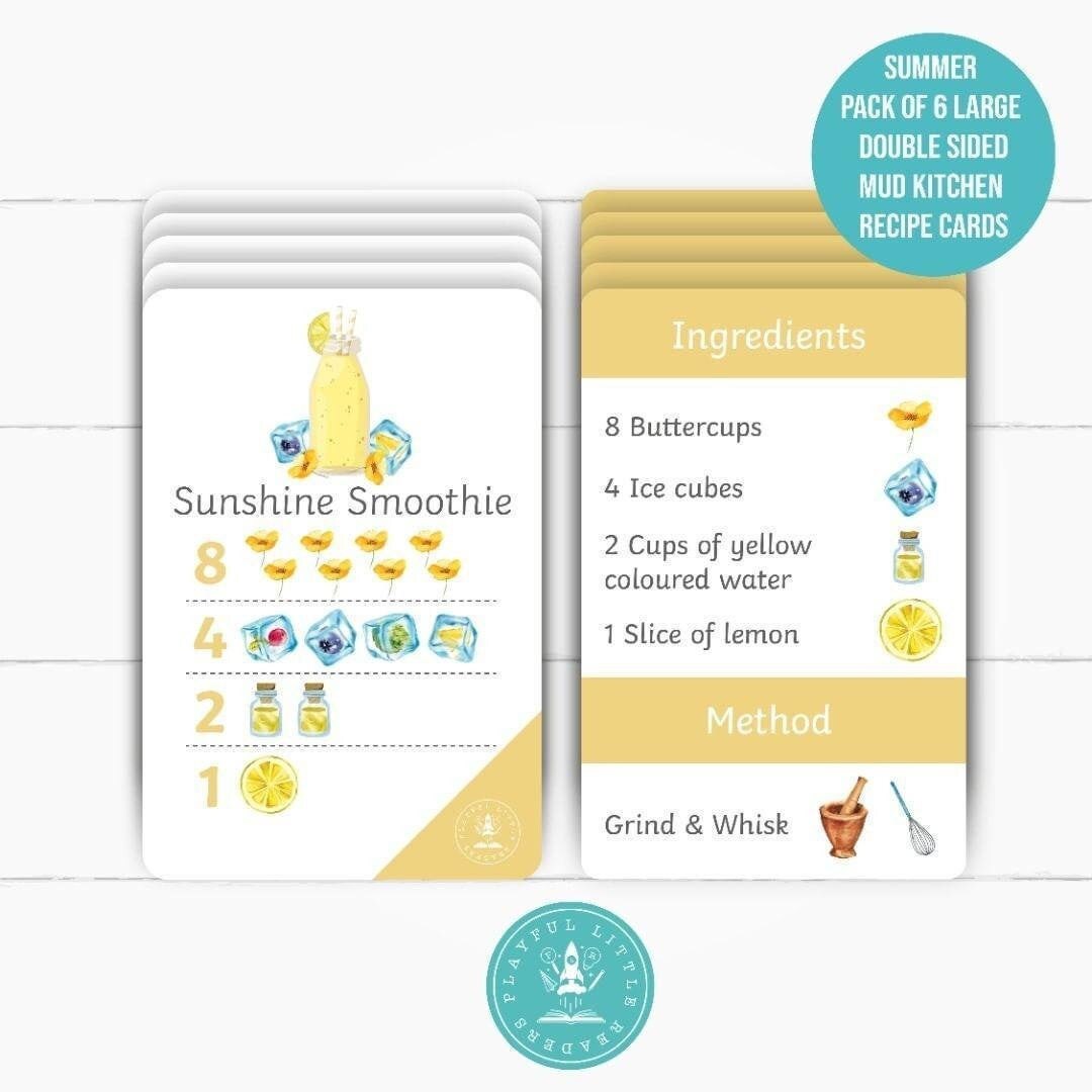 Summer Mud Kitchen Recipe Cards Nature Outdoor Gifts Early Years Open ...