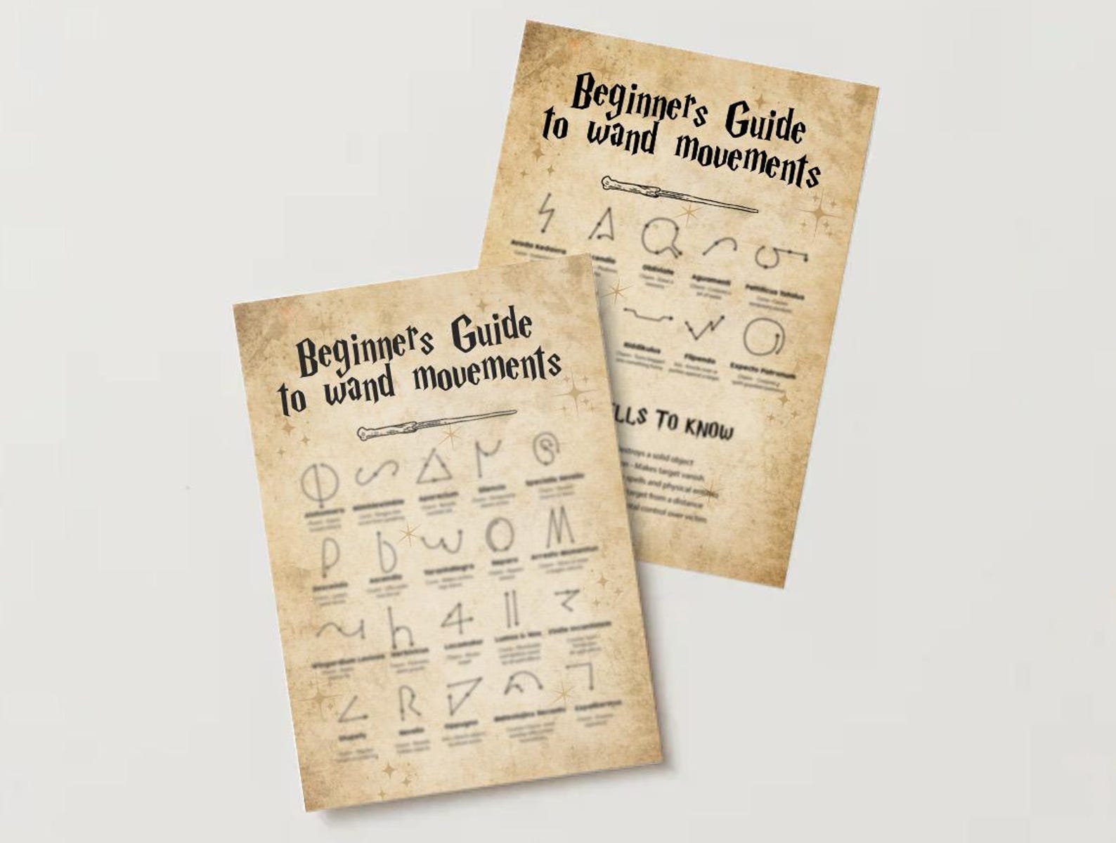Wizard Spellbook Print | Wand Motions, Spells Guide (digital Download ...