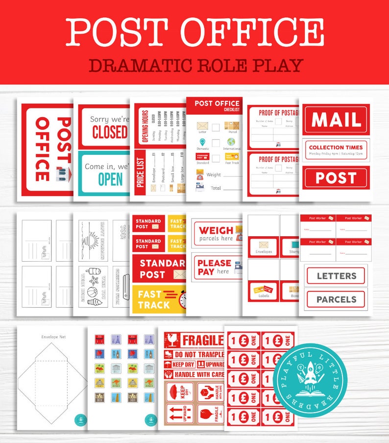Post Office Dramatic Role Play Set | Digital | Download | Printable - Etsy
