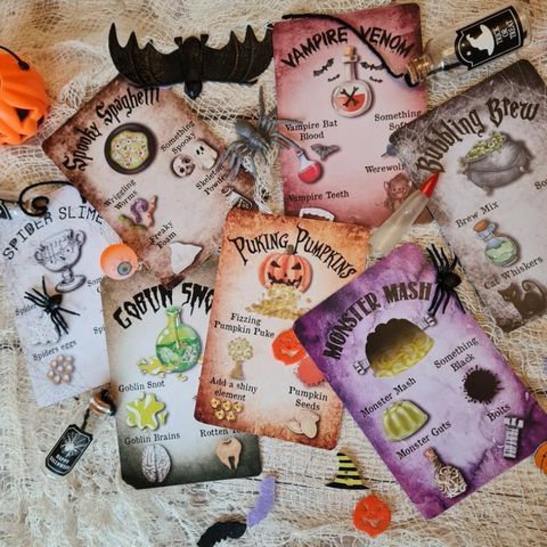 Halloween Potions Flashcards Spooky Autumn EYFS Sensory Play Recipe ...
