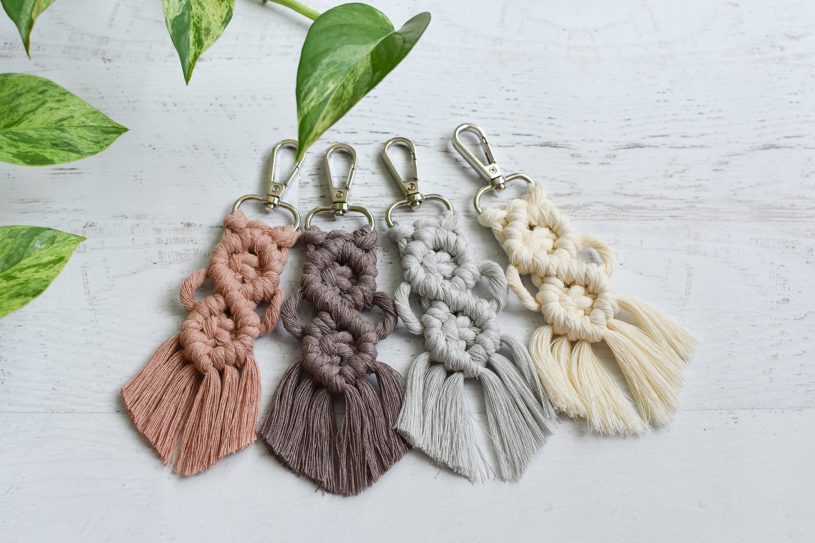 Custom Macrame Keychain or Keyring Boho Key Fob 18 Unique | Etsy