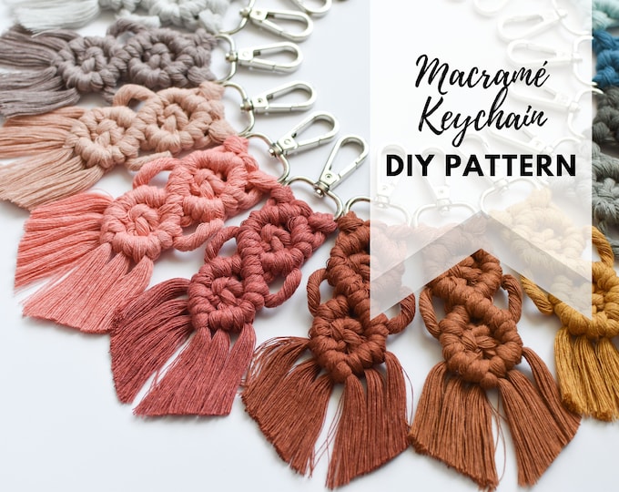 Step by Step Macrame Keychain DIY Pattern for Beginners - Etsy