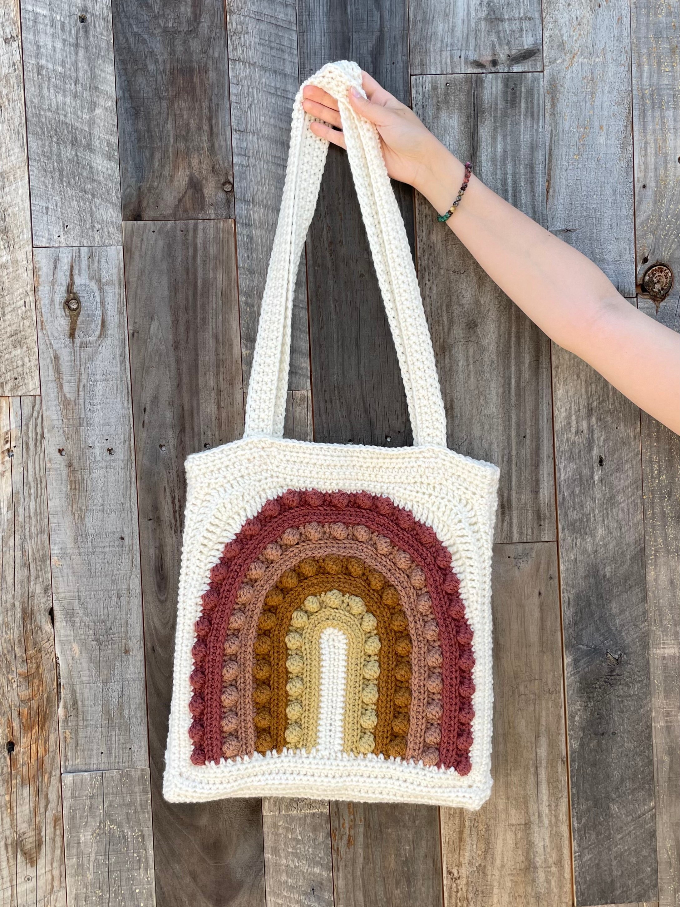 Crochet Rainbow Boho Tote Bag Pattern DIGITAL DOWNLOAD - Etsy