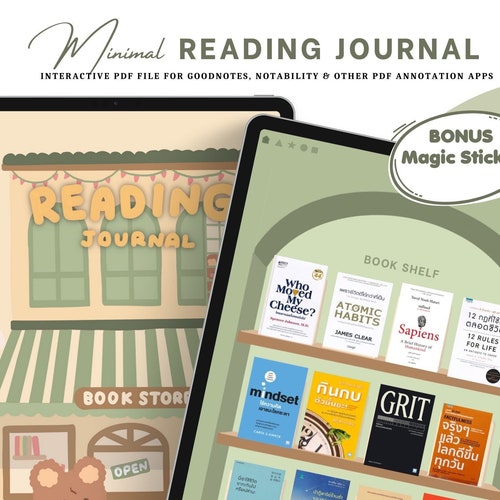 Digital Reading Journal Reading Tracker Goodnotes and - Etsy