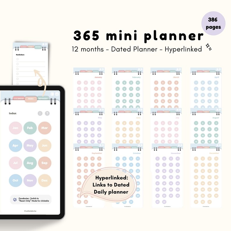 Mini Pastel Digital Planner Minimalist Goodnotes Split - Etsy
