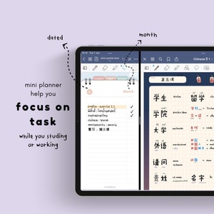 Mini Pastel Digital Planner - Minimalist - Goodnotes Split View - Side ...
