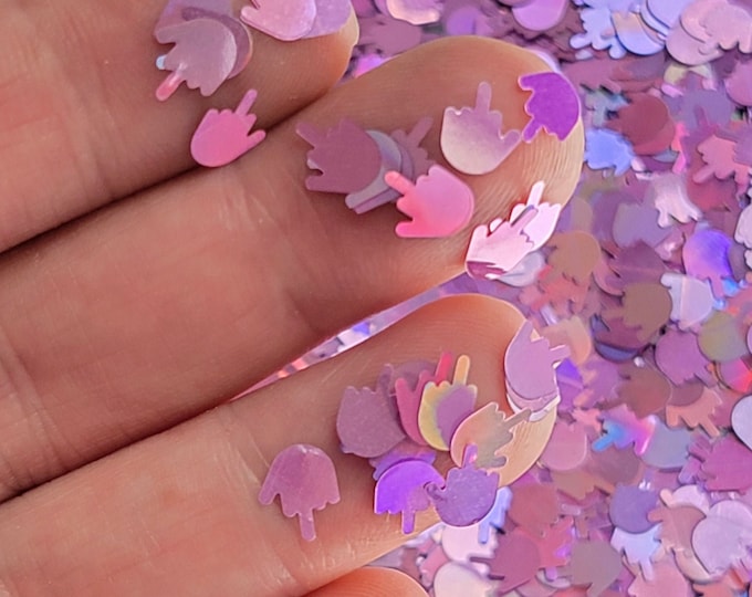 MIDDLE FINGER CONFETTI Glitter Holographic Embellishment Confetti ...