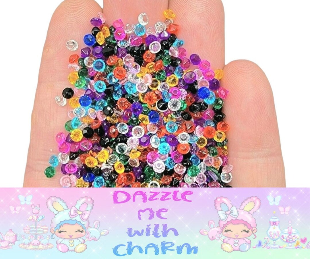 20g 3mm Diamond Shaped Gems, Point Back Gems, Mixed Color Assortment ...