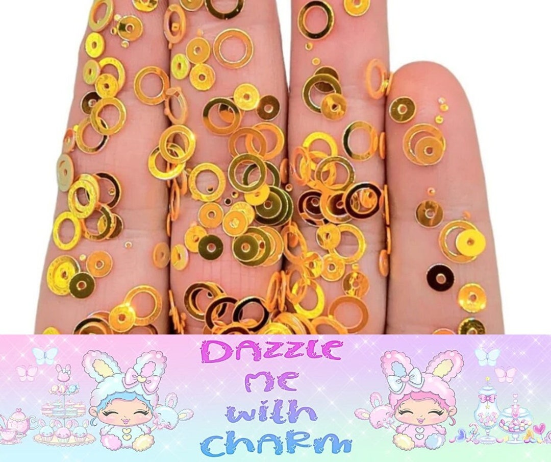 5g HOLOGRAPHIC BUBBLE CIRCLE Confetti Glitter Orange Decorative ...