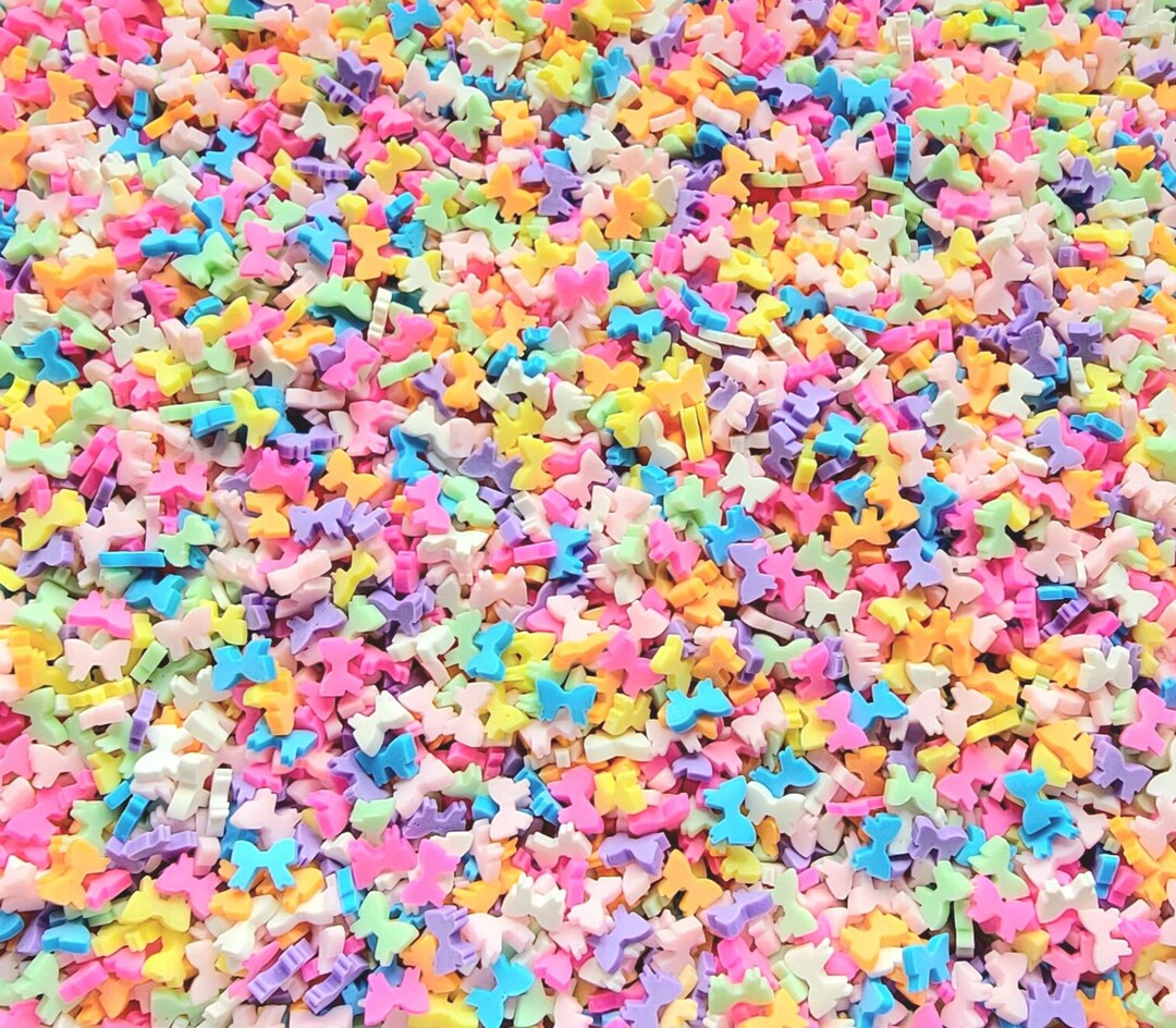 Ribbon Bow Fimo Slices, Polymer Clay Sprinkles, Spring Craft ...