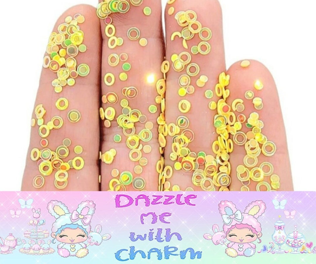 10g BUBBLE CIRCLE Glitter Yellow Shift Changing Confetti Decorative ...