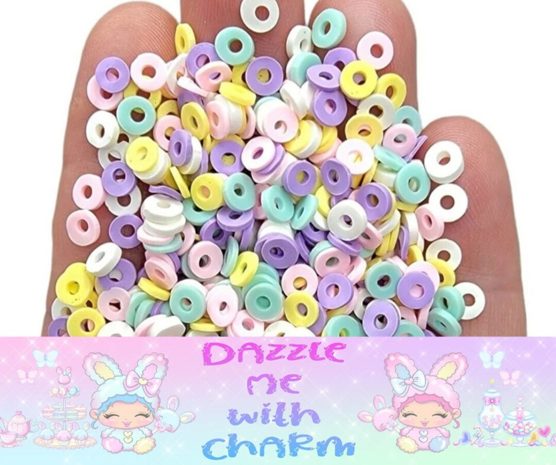 UNICORN KIBBLE Cereal Fruit Rings Polymer Clay Mixed Pastel Rainbow ...