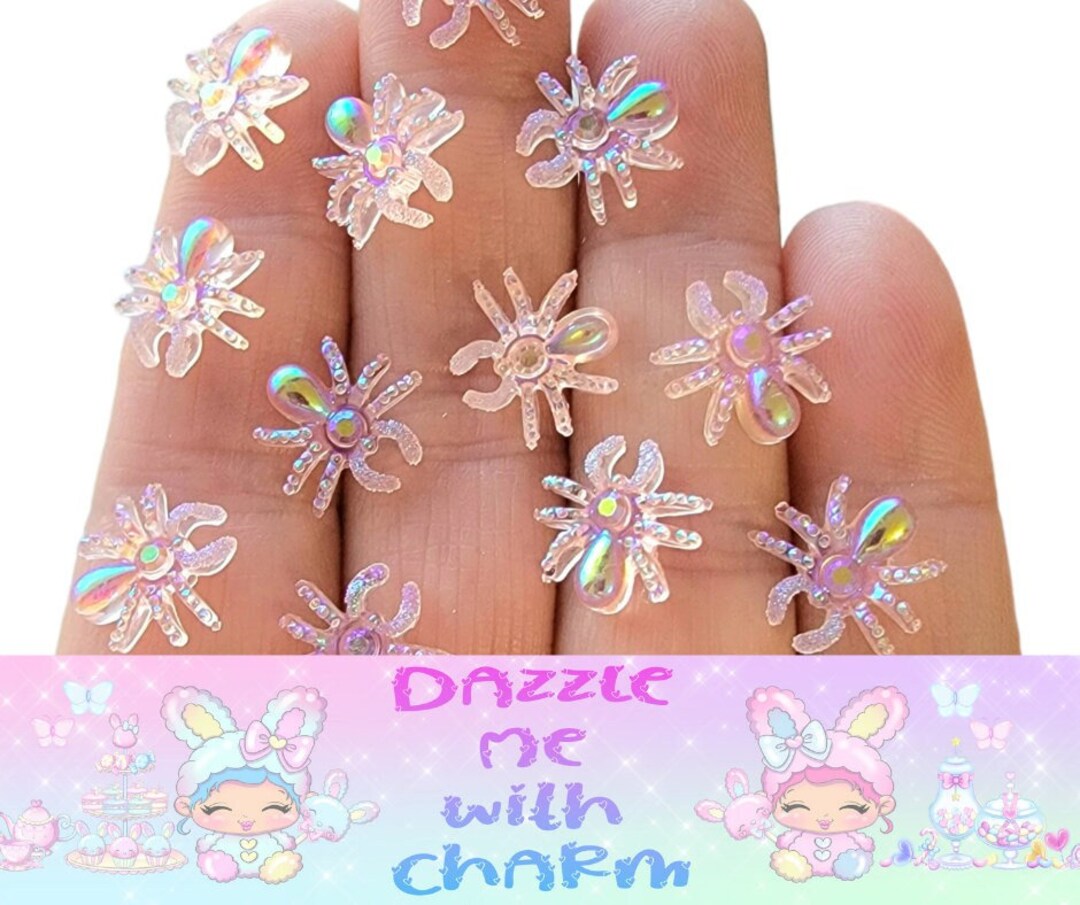 20 PASTEL PINK SPIDERS Cute Flatback Cabochon Embellishments - Etsy