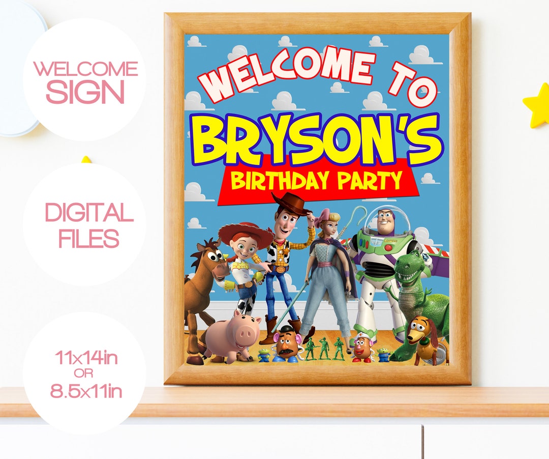 Toy Story Welcome Sign - Birthday Party Sign - Woody & Buzz Party ...