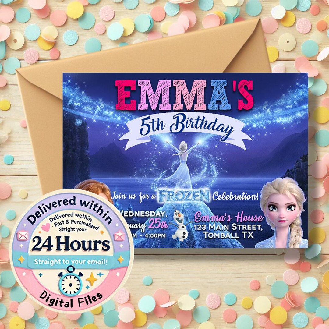 Frozen 2 Invitation, Frozen Invitation, Frozen 2 Birthday Invitation ...
