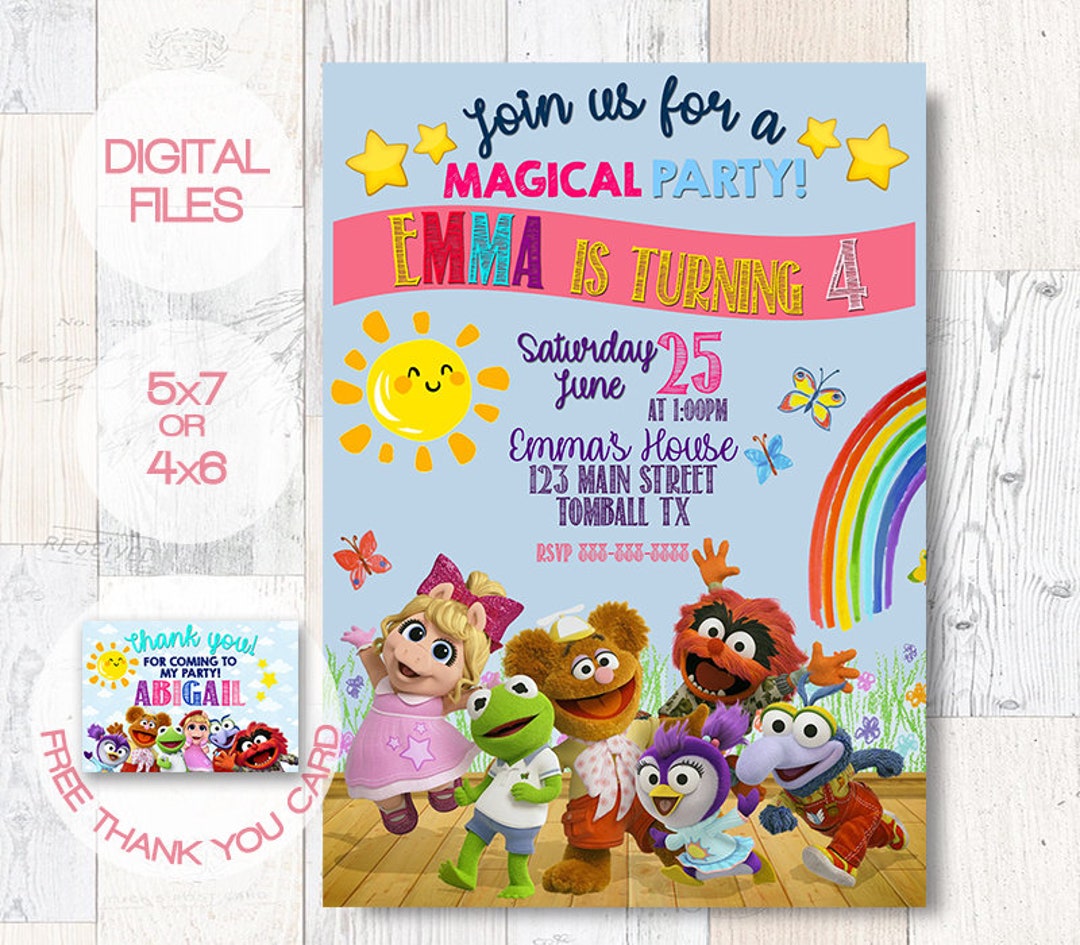 Muppet Invitation Muppet Babies Birthday Muppet Babies Invite - Etsy